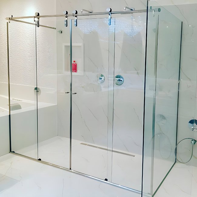 Box de Banheiro Luxe Trilho Redondo · Vidraçaria SHOW GLASS