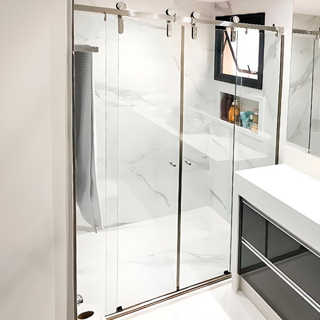 Box de Banheiro Luxe Trilho Retangular · Vidraçaria SHOW GLASS